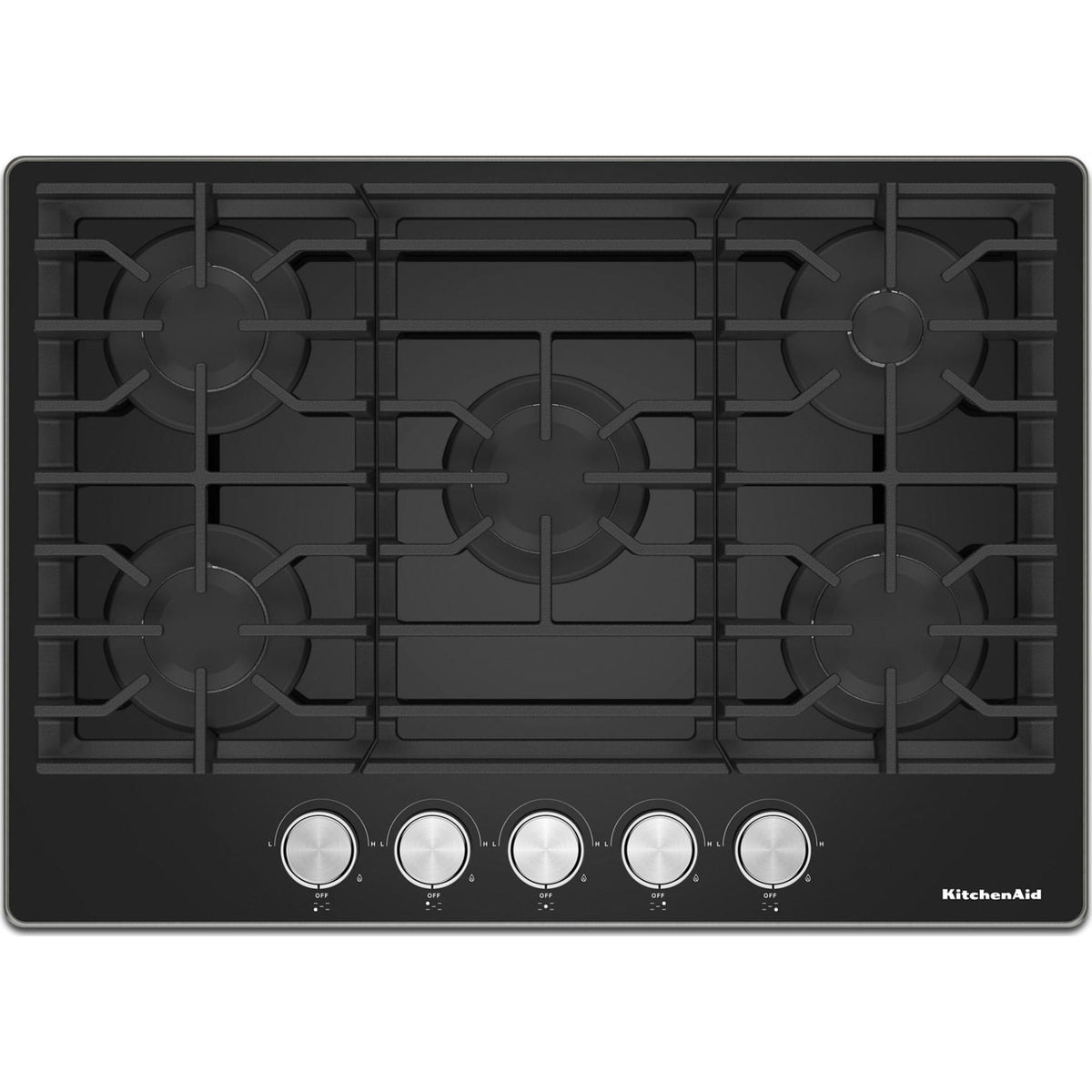 KitchenAid 36" Gas Cooktop (KCGG536PBL) - Black| Wagner Appliances